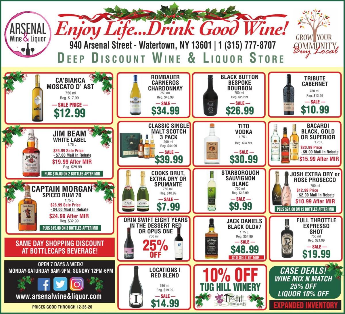 Arsenal St. Wine and Liquor | Print Ads | nny360.com