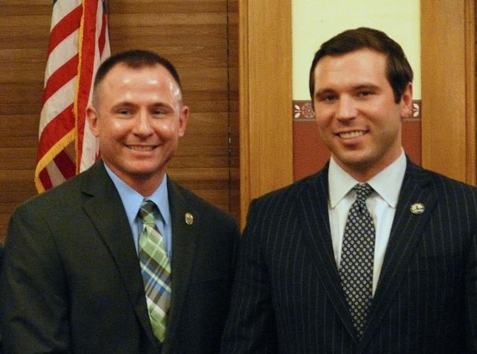 Billy Barlow swears in Phil Cady as new Oswego Policed Chief prior to ...