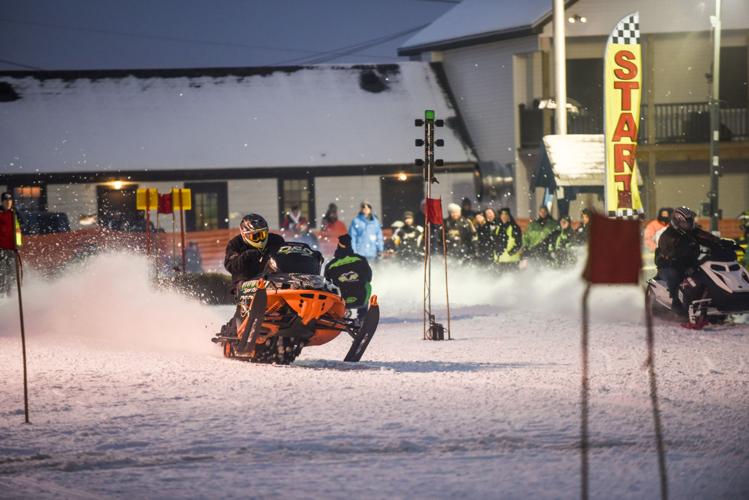 Hundreds turn out for snowmobile drag racing event NO SNOW, NO PROBLEM ...