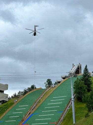 Helicopter aids LED installation at Olympic complex in Lake Placid ...