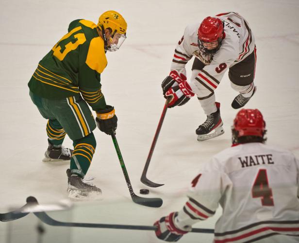 College men’s hockey: Mucitelli, Golden Knights blank Saints at Cheel ...