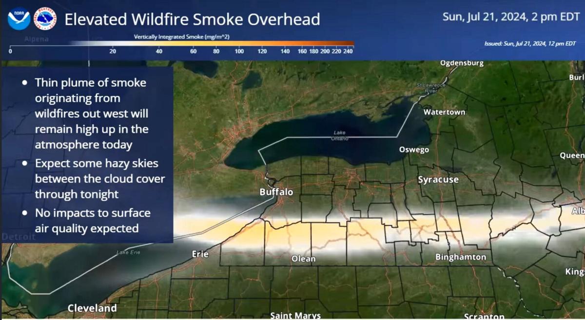 Wildfire smoke reaches New York, but not quite the north country ...