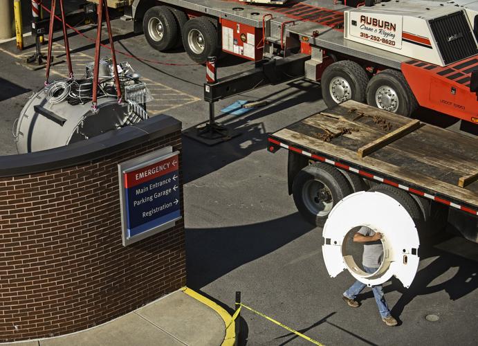 Crane helps install 7-ton MRI machine via Samaritan roof | News ...