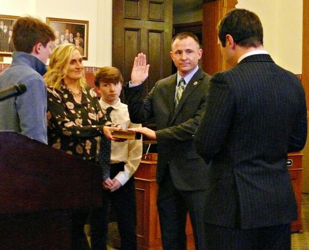 Billy Barlow swears in Phil Cady as new Oswego Policed Chief prior to ...