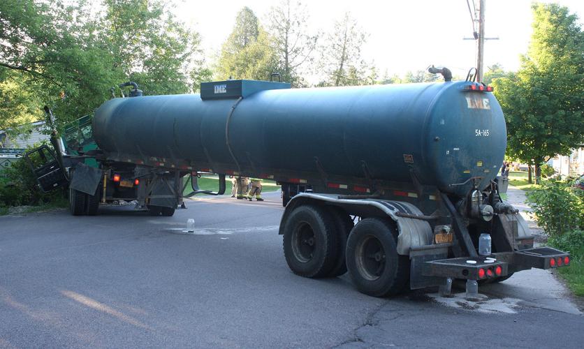 Tanker-trailer crashes, leaks leachate on Park Street in Malone | News ...