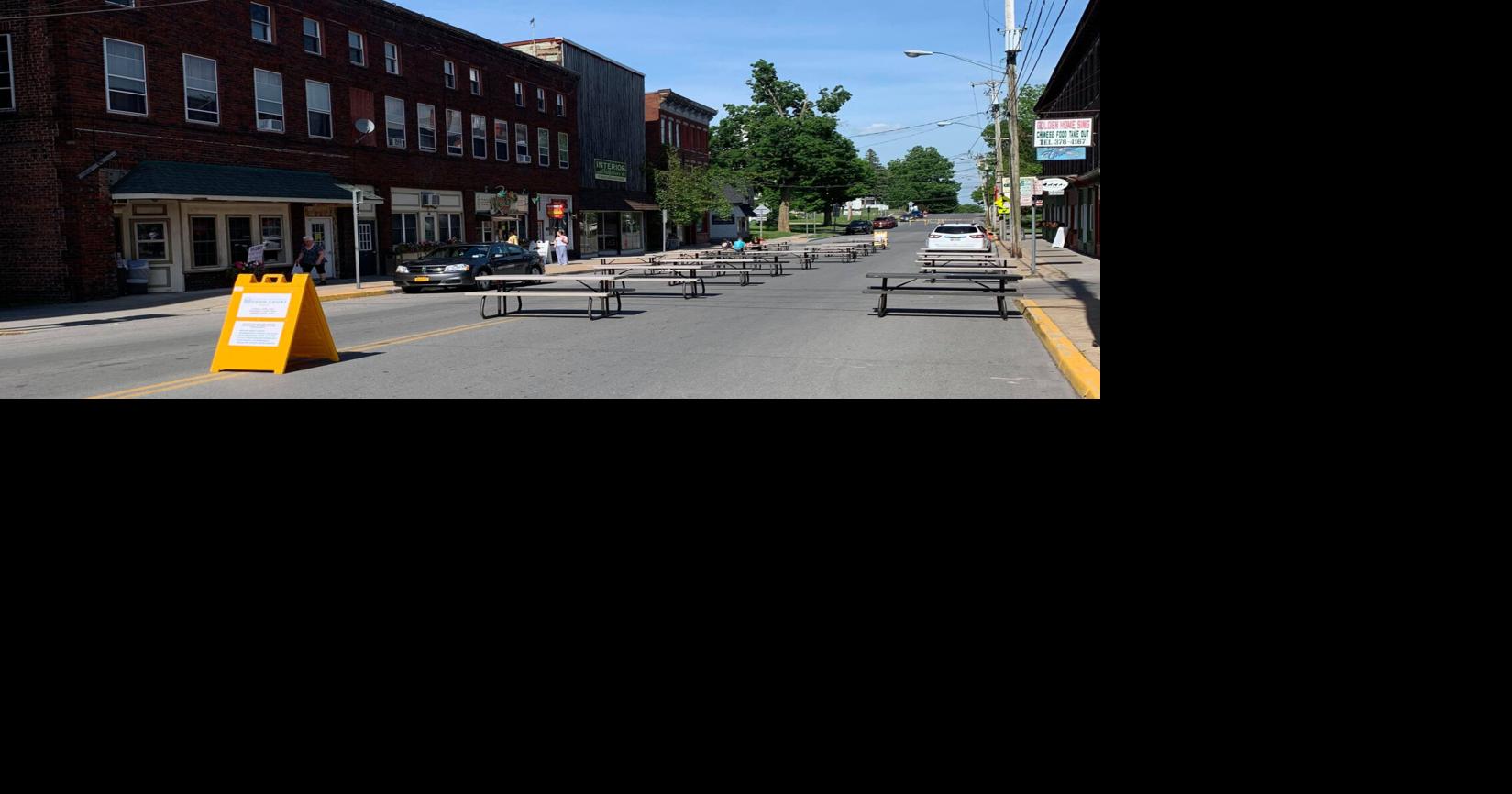 Impromptu outdoor seating area organized for Lowville restaurant ...