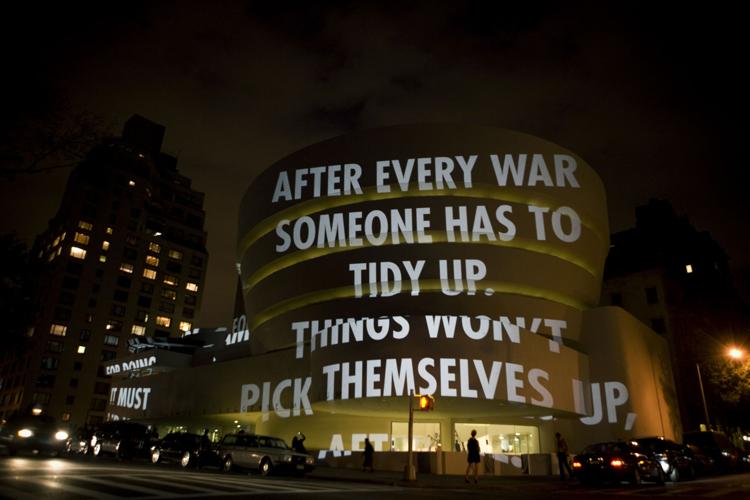 Art on the outside Museums move powerful displays to facades | Arts and ...