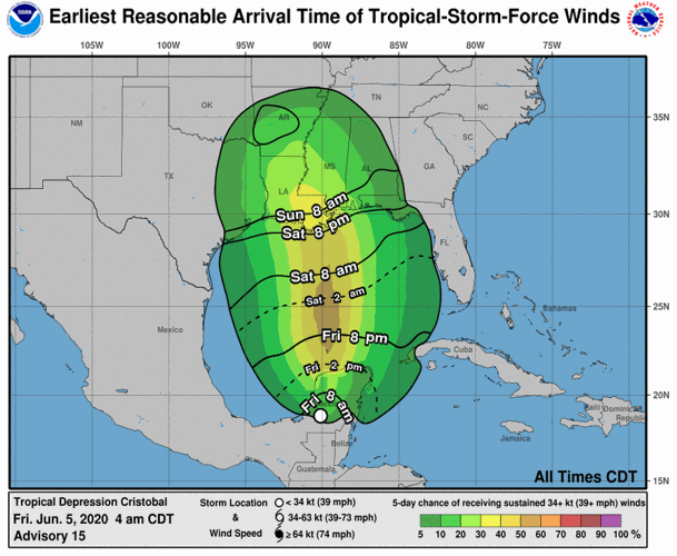 Tropical storm conditions from Cristobal possible Sunday in Louisiana ...