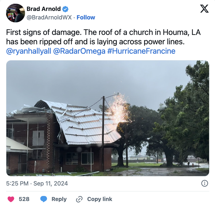 See photos, video of Hurricane Francine damage in Louisiana | Hurricane ...