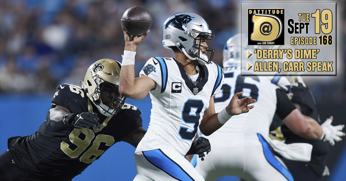 Saints roll Panthers; hear Allen, Carr: Dattitude Podcast | Sports ... Saints roll Panthers; hear Allen, Carr: Dattitude Podcast | Sports ...