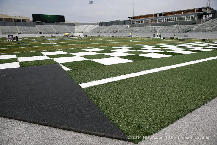 Tulane University President Michael Fitts tours Yulman Stadium | Tulane ...