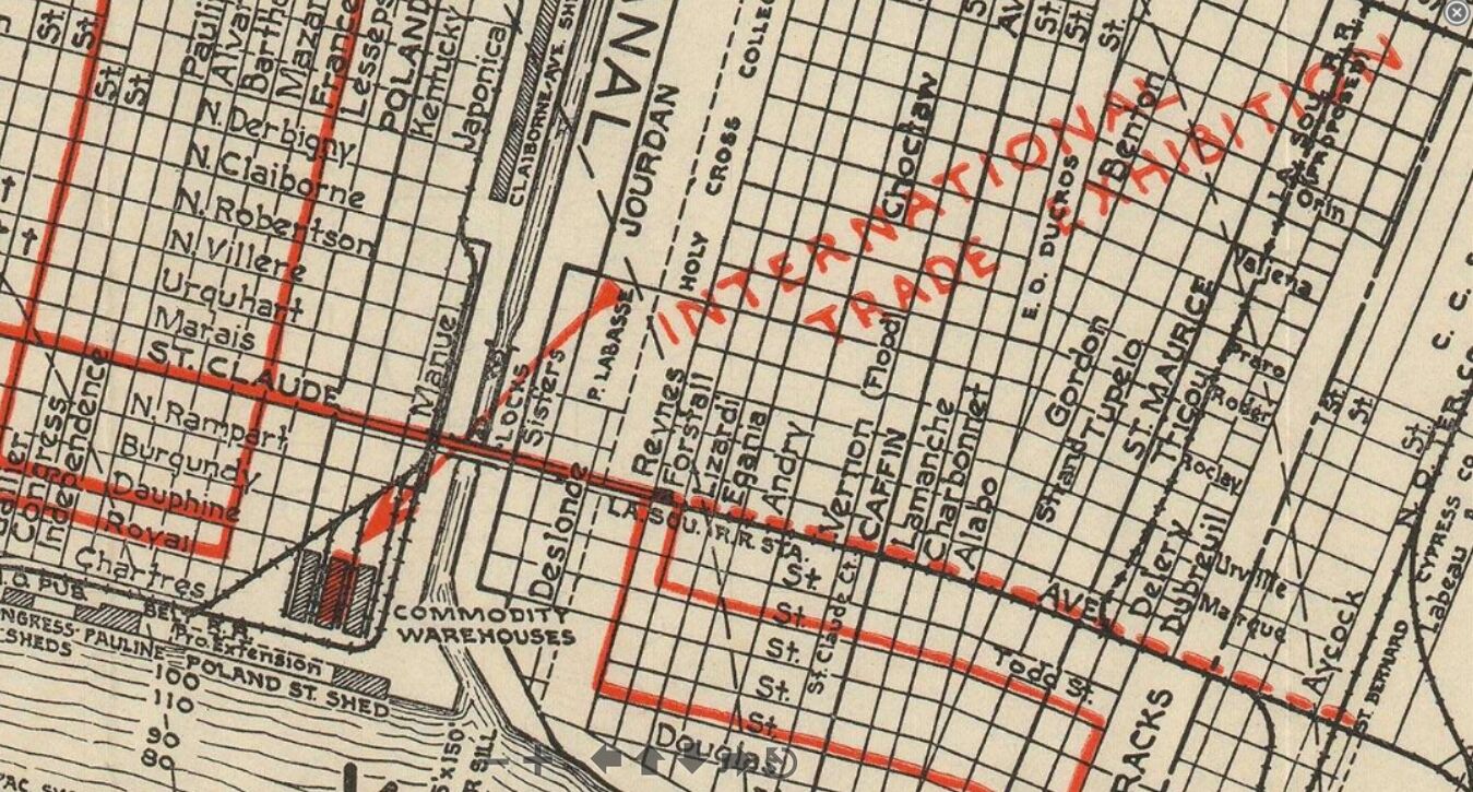 1925 Map of the City of New Orleans showing location of exhibit ...