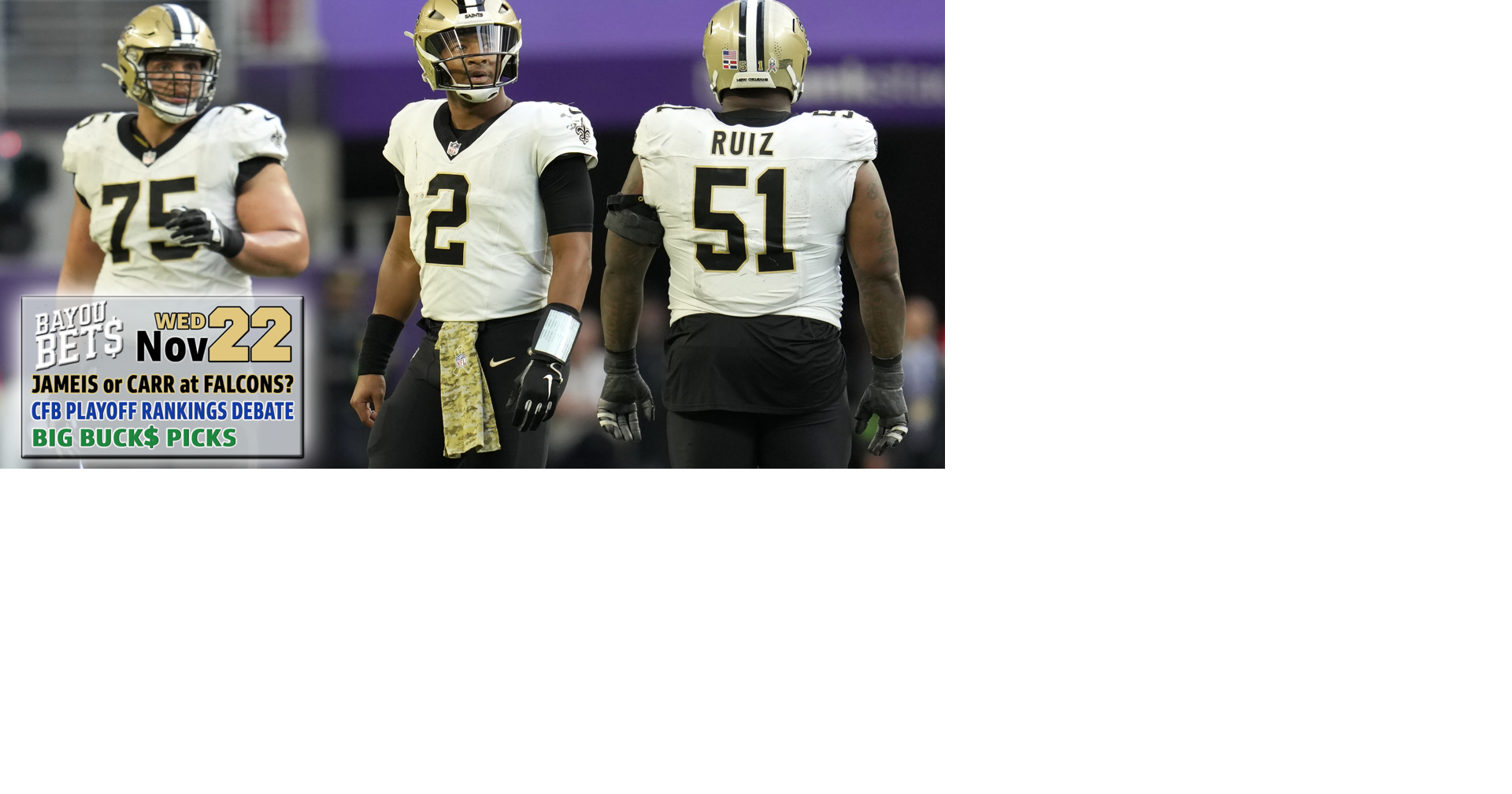 Saints-Falcons preview, CFB playoffs talk: Watch Bayou Bets | Sports ...