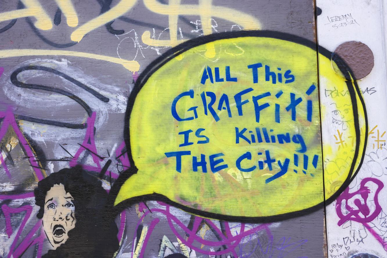 An ironic Bourbon Street graffiti mural asks: 'Is graffiti killing the ...