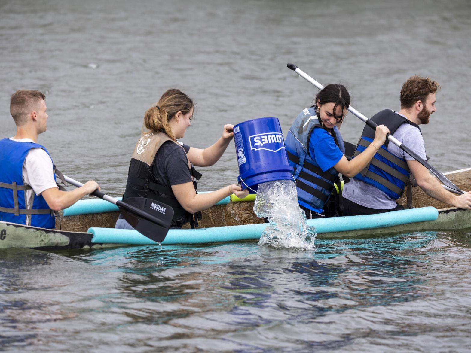 how do concrete canoes float