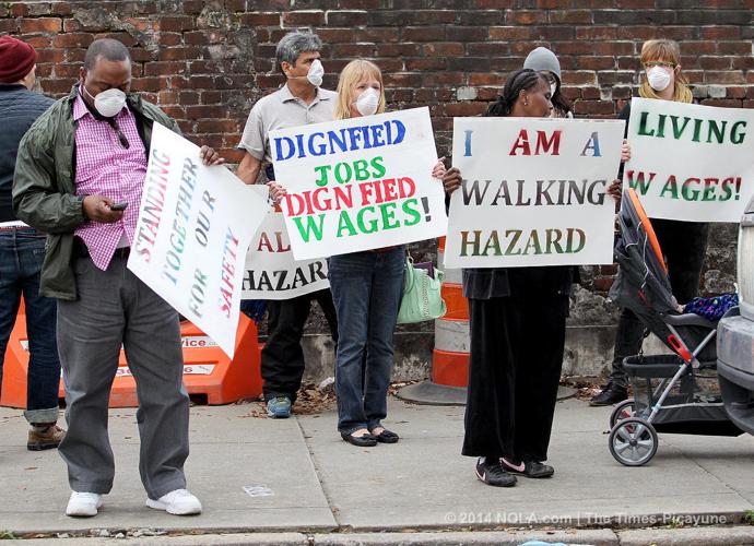 Workers picket Iberville redevelopment, cite low wages and poor ...