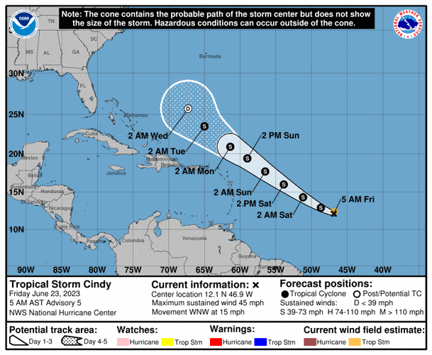 As Bret Weakens Tropical Storm Cindy Gains In Atlantic Hurricane