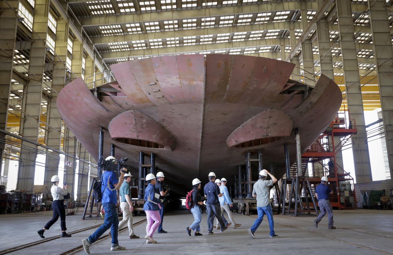 Ship for wind energy boom takes shape in Louisiana shipyard ...