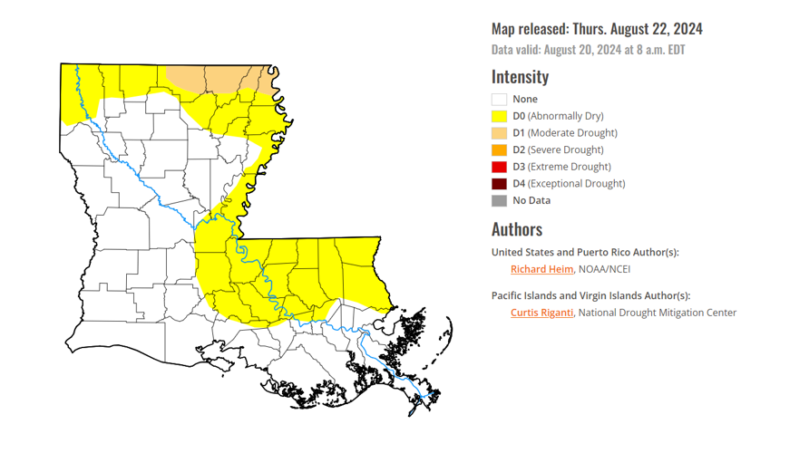 Louisiana facing potential drought after dry start to August | Weather ...
