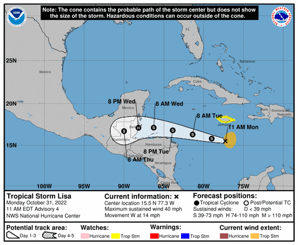 Tropical Storm Lisa forms in Caribbean: See path | Hurricane Center ...