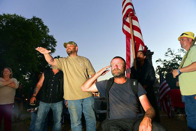 Scenes from the May 1 protest at the Jefferson Davis monument in New ...