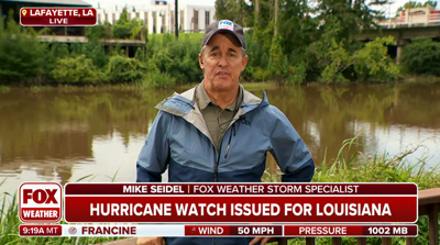 Mike Seidel is reporting on Francine for Fox in Slidell LA | Hurricane ...