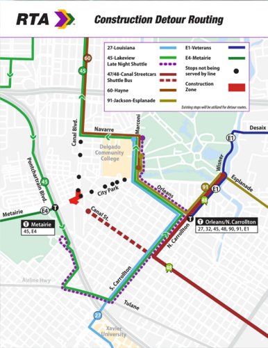 Here's how upcoming road closures at Canal Street and City Park Avenue ...