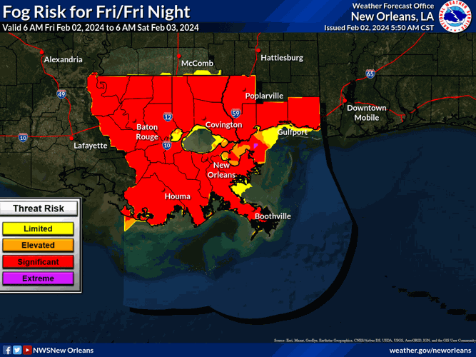 Dense fog advisory issued for much of southeast Louisiana | Weather ...