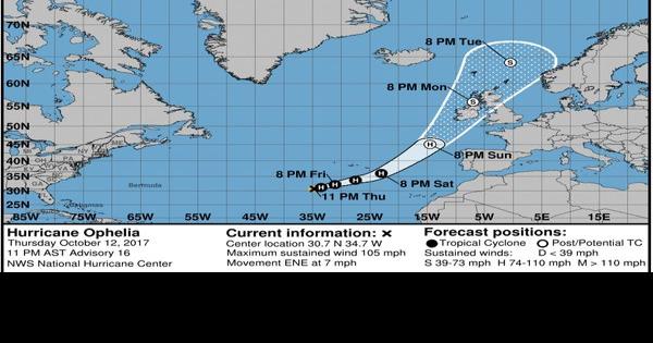 'Small but powerful' Ophelia expected to speed up, remain hurricane ...