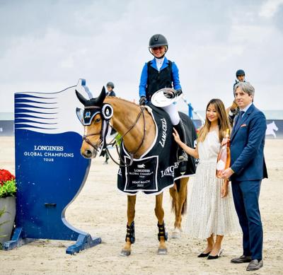 Hailey Guidry, 11, wins 1.15m jumping competition at Longines Global ...