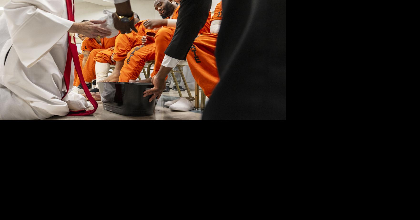 Photos: Archbishop Aymond washes the feet of inmates in honor of Holy ...