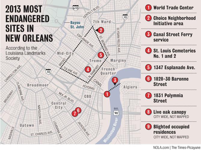 WTC building, Algiers ferry, live oaks among city's most endangered ...