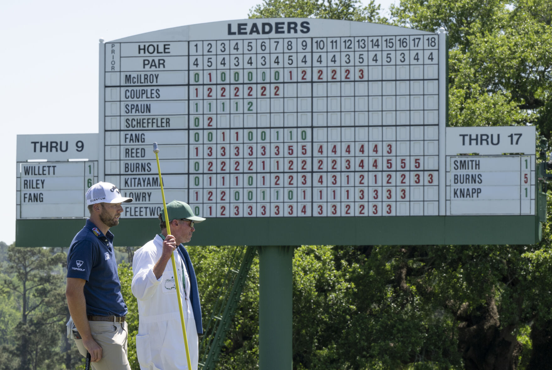 LSU’s Sam Burns shoots 67 at Augusta, grabs share of first-round lead ...
