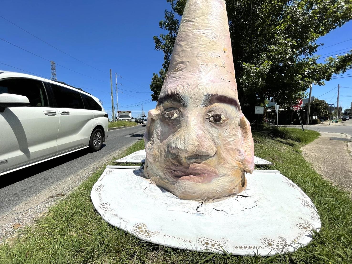 Photos: Cone-headed sculpture appears at Uptown intersection | Photos ...