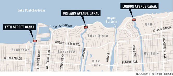 Potential problem spots in east bank levee system | Environment | nola.com