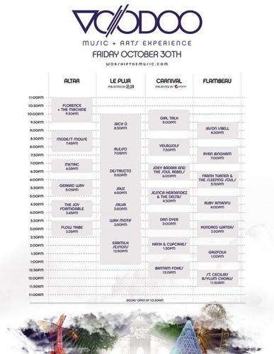 2015 Voodoo Fest releases 'cubes' with full schedule, including times ...