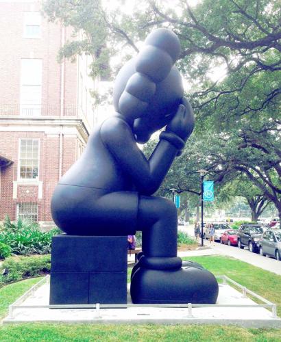 Minnie Mouse-like sculpture weeps as KAWS art exhibit opens at Newcomb ...