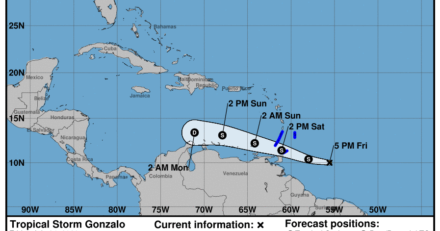 Tropical Storm Gonzalo to weaken in Caribbean then dissipate: See ...