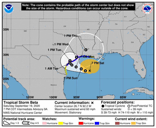 Latest on Tropical Storm Beta: Tropical storm warning issued for part ...