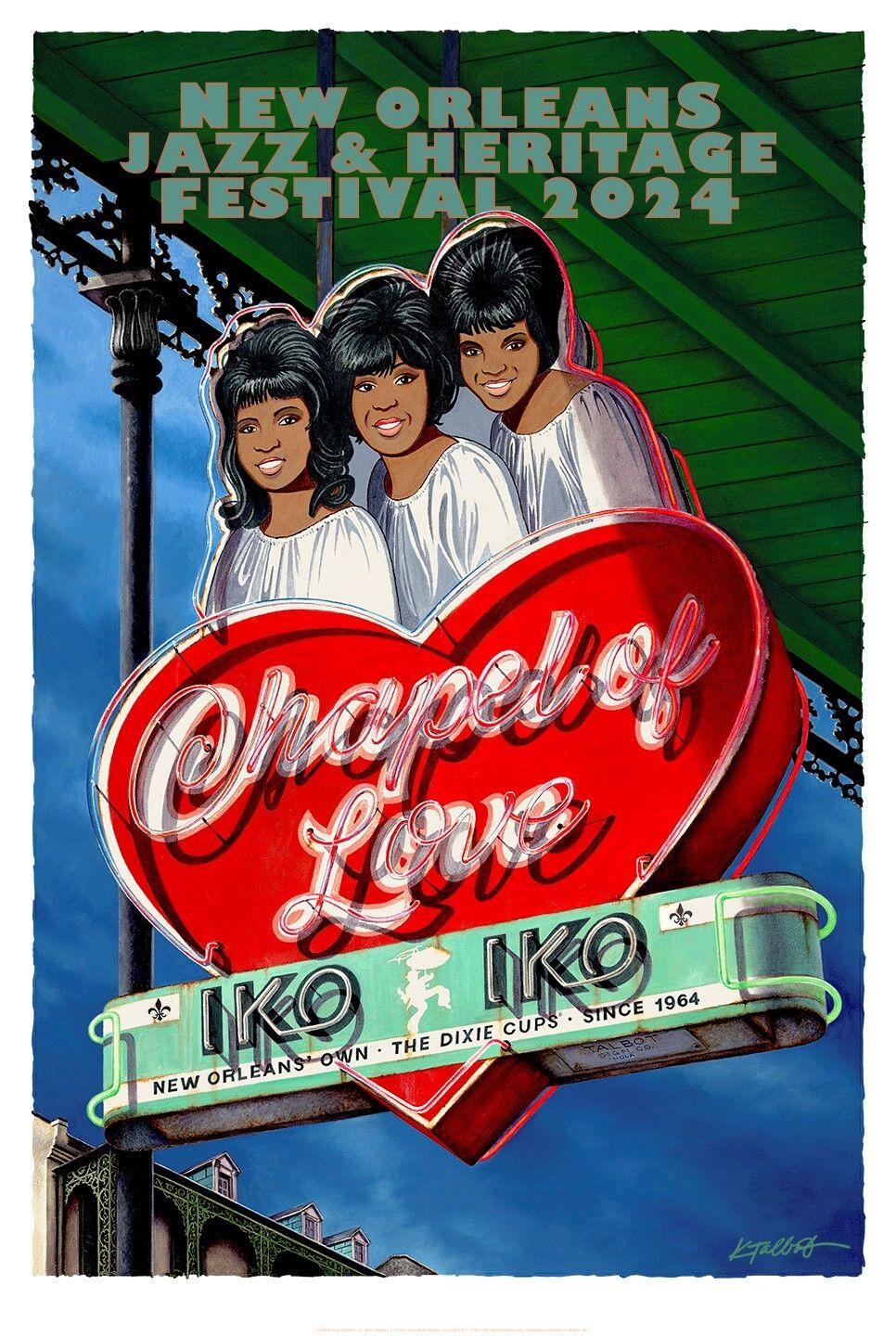 The 2024 Jazz Fest poster honors the Dixie Cups | Music | nola.com