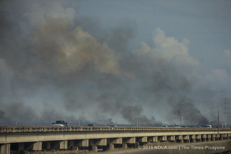 St. Charles Parish firefighters trying to extinguish marsh fire along ...