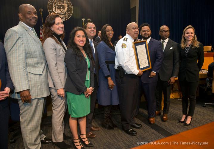 NOPD chief Michael Harrison honored during City Council meeting: See ...