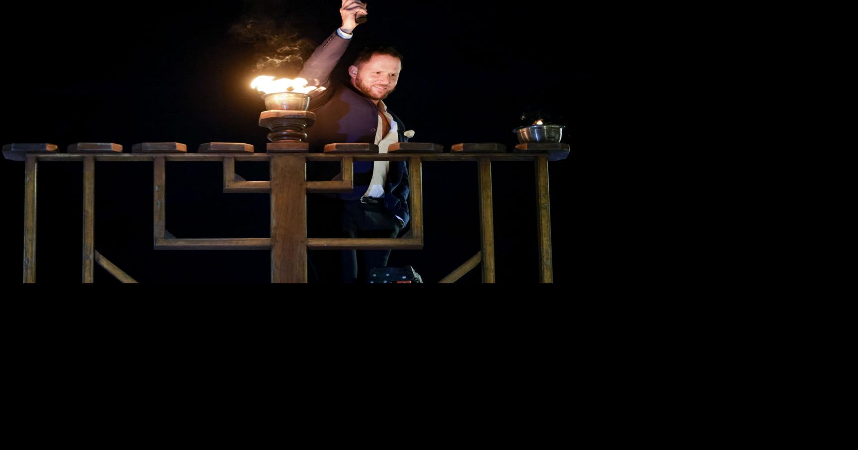 Photos: Menorah lit at Spanish Plaza on the first day of Chanukah ...