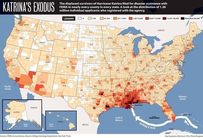 Hurricane Katrina migration: Where did people go? Where are they coming ...