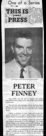 Legendary journalist Peter Finney set to take rightful place in New ...