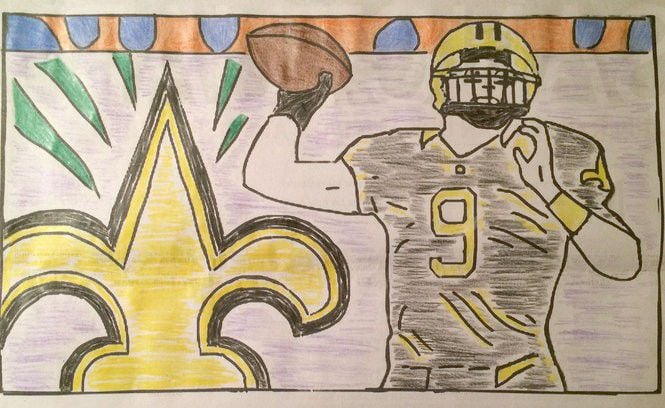 Drew Brees coloring book pages: Staying inside the (side)lines | Arts ...