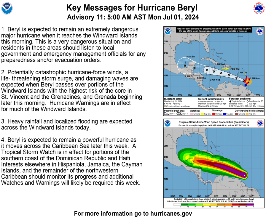 Chris makes landfall, Hurricane Beryl threatens islands | Hurricane ...