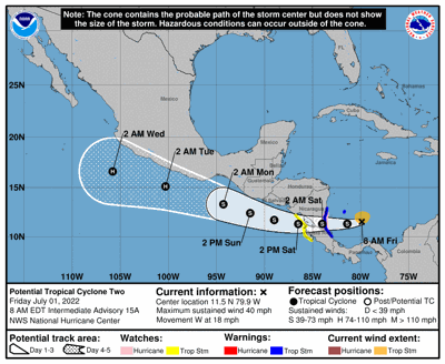 Tropical Storm Bonnie forms in Caribbean, becoming 2nd named storm of ...