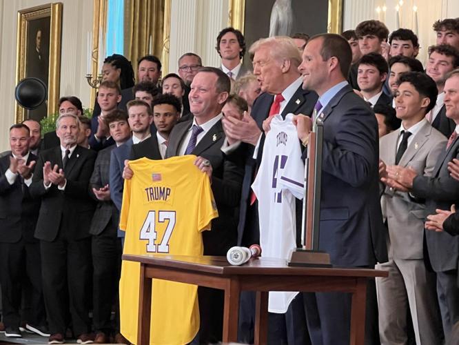 LSU Tigers Baseball team meets President Donald Trump | National ...