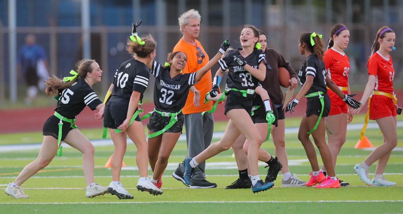 Photos: Dominican beats Mount Carmel in first flag football game ...